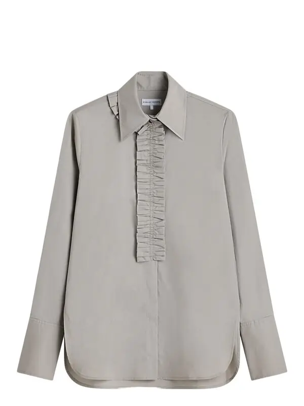 Scanlan Theodore Parachute Cotton Ruffle Shirt - Sable
