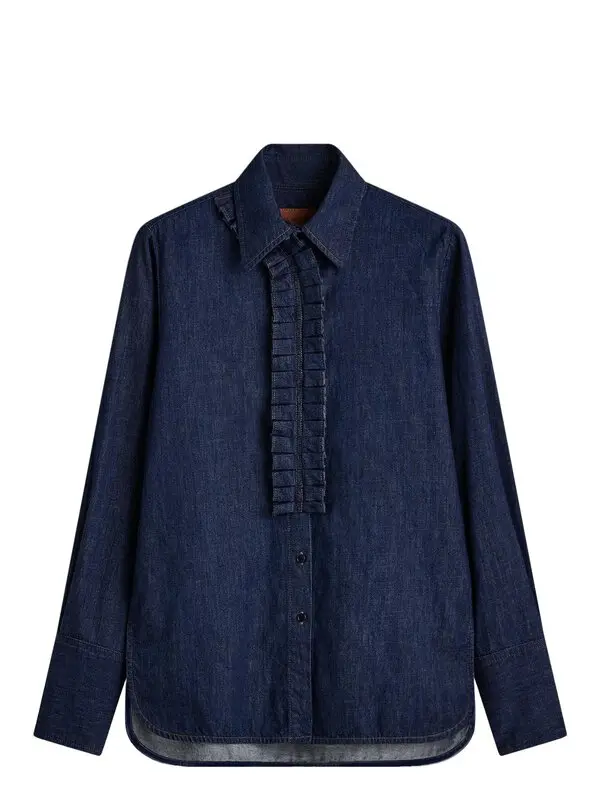 Scanlan Theodore Denim Ruffle Shirt - Indigo.8