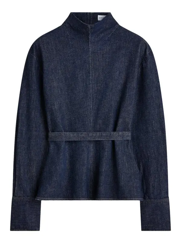 Scanlan Theodore Denim Funnel Neck Top - Indigo.b