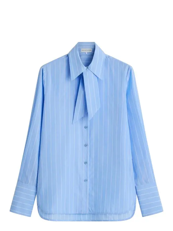 Scanlan Theodore Stripe Cravat Shirt - Blue.white