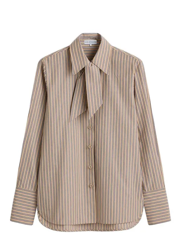 Scanlan Theodore Stripe Cravat Shirt - Camel