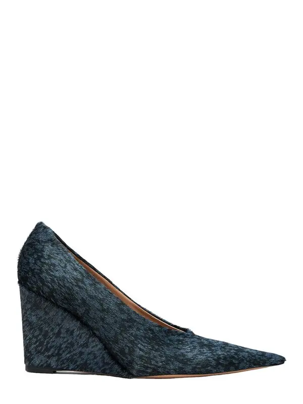 Scanlan Theodore Calf Hair Wedge Pumps - Anthracite