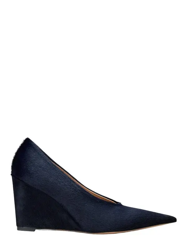 Scanlan Theodore Calf Hair Wedge Pumps - Sapphire
