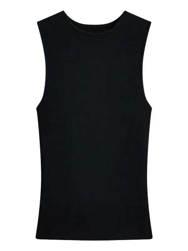 Scanlan Theodore Crepe Knit Crew Neck Singlet - Black