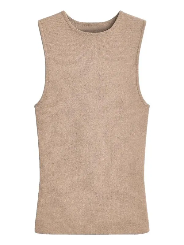 Scanlan Theodore Crepe Knit Crew Neck Singlet - Oat