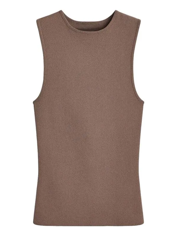Scanlan Theodore Crepe Knit Crew Neck Singlet - Whiskey