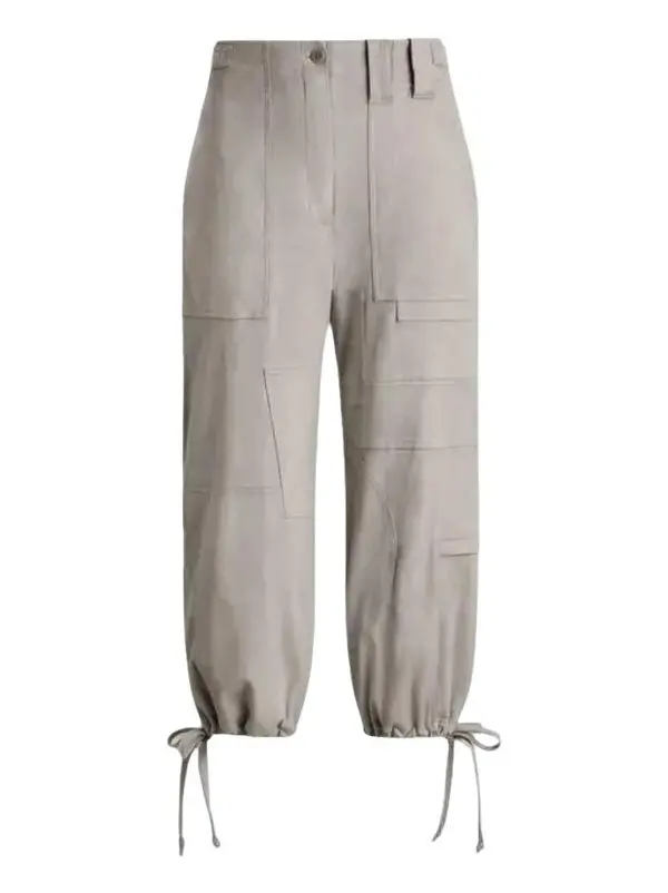 Scanlan Theodore Faux-suede Crop Cargo Trousers - Stone