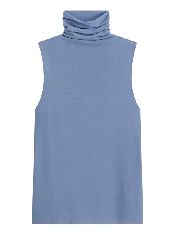 Scanlan Theodore Mesh Soft Funnel Neck Tank - Denim