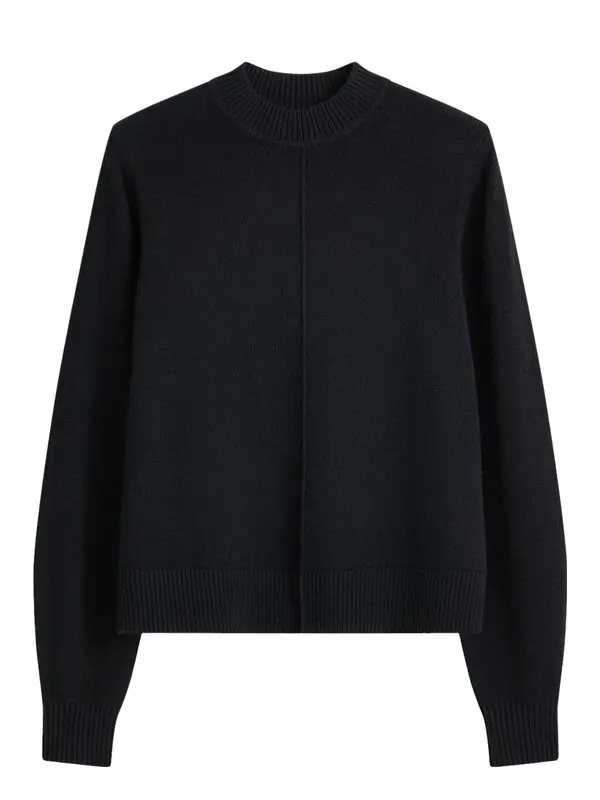 Scanlan Theodore Cashmere Wool Zip-front Crew Sweater - Black