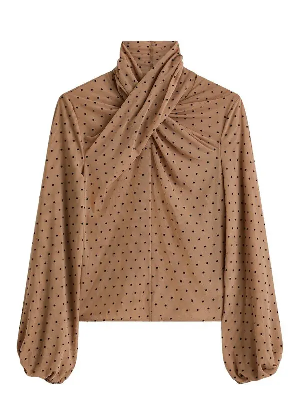 Scanlan Theodore Velvet Spot Turban Top - Spice.black