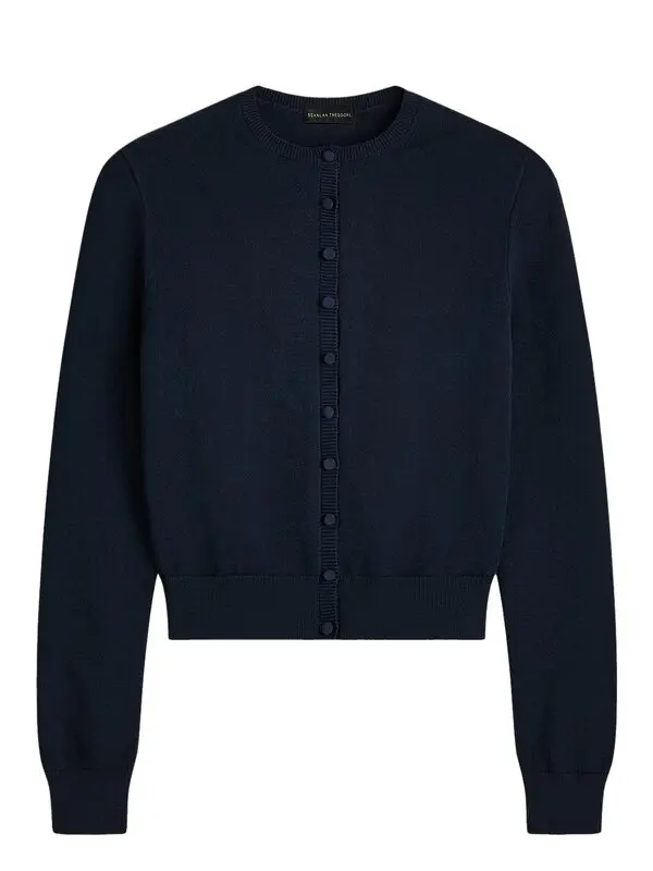 Scanlan Theodore Crepe Knit Cardigan - Navy