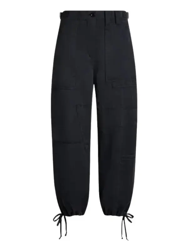 Scanlan Theodore Sueded Silk Cropped Cargo Trousers - Black