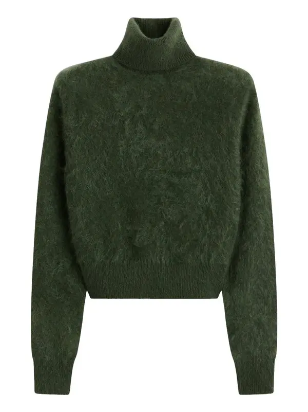 Scanlan Theodore Brushed Cashmere Shoulder Pad Sweater - Army