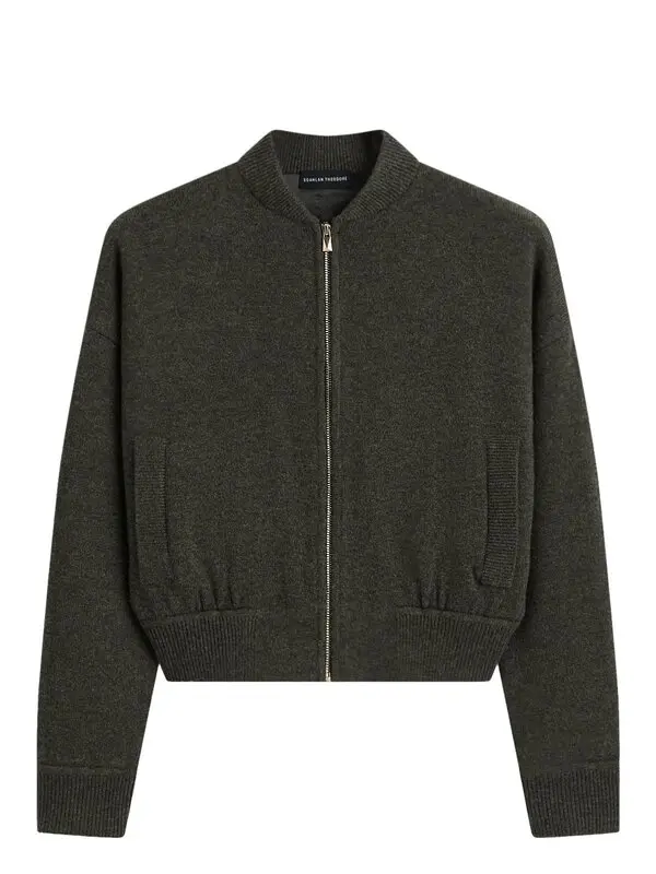 Scanlan Theodore Cashmere Wool Crew Bomber - Army