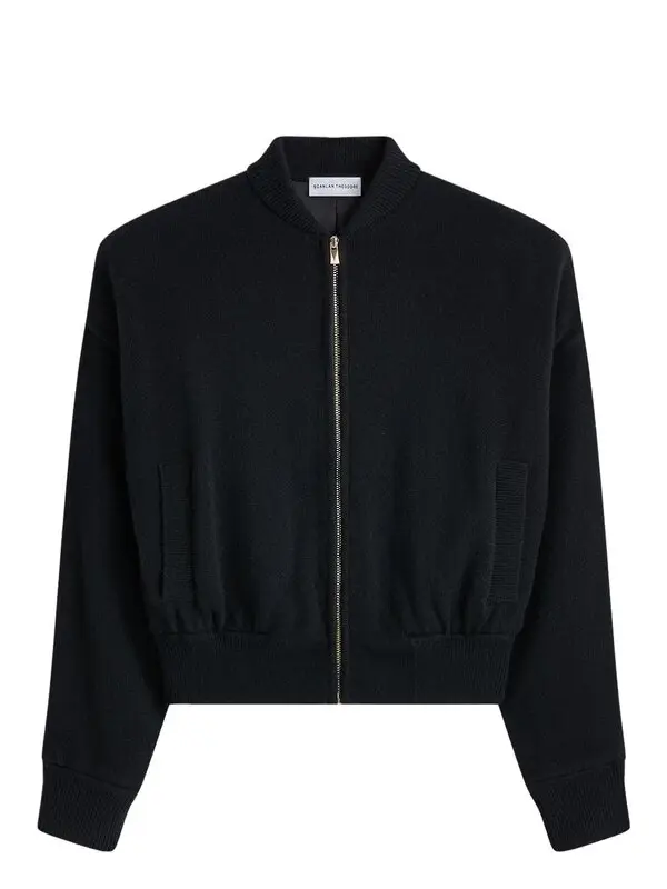 Scanlan Theodore Cashmere Wool Crew Bomber - Black
