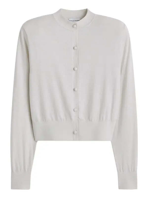 Scanlan Theodore Tinsel Shoulder Pad Cardigan - Chalk