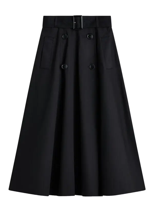 Scanlan Theodore Cotton Sateen Trench Skirt - Black