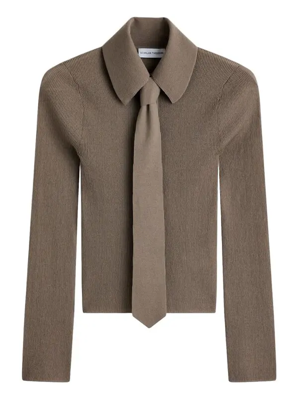 Scanlan Theodore Ribbed Knit Tie Shirt - Army