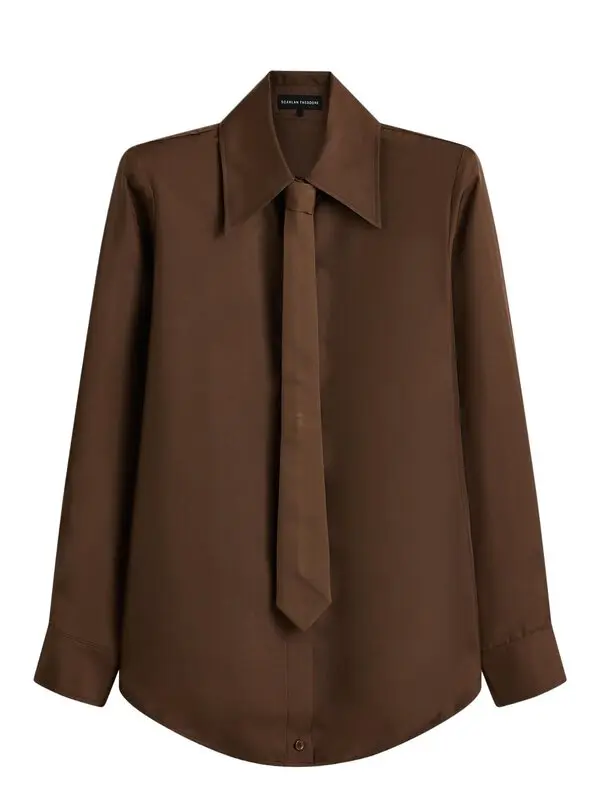 Scanlan Theodore Silk Twill Tie Shirt - Hazel