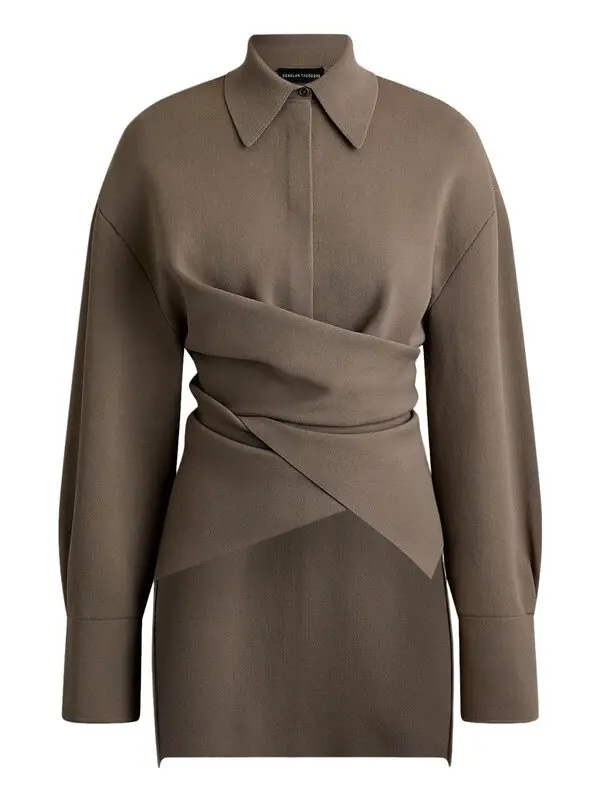 Scanlan Theodore Crepe Knit Tie Shirt - Army