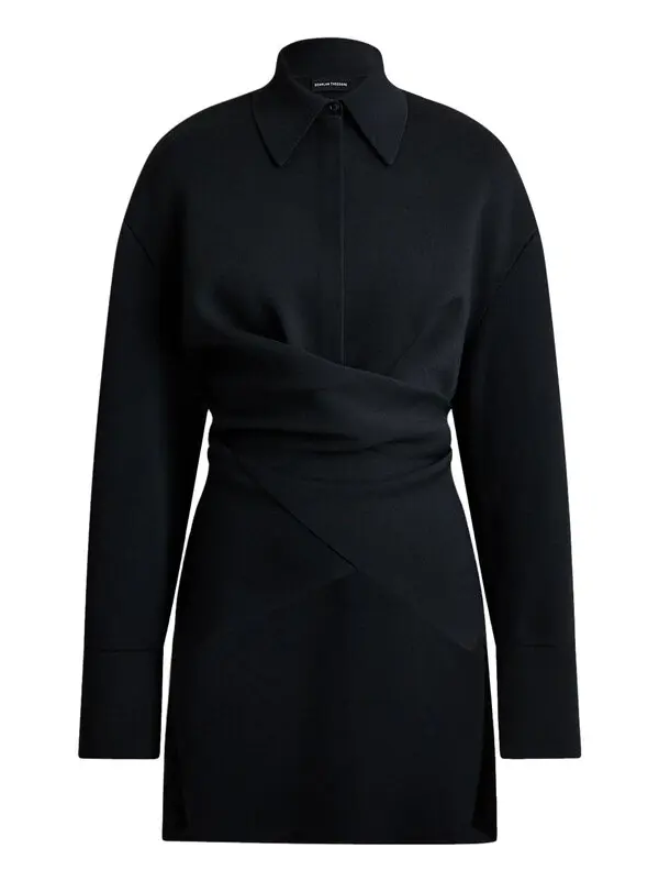 Scanlan Theodore Crepe Knit Tie Shirt - Black