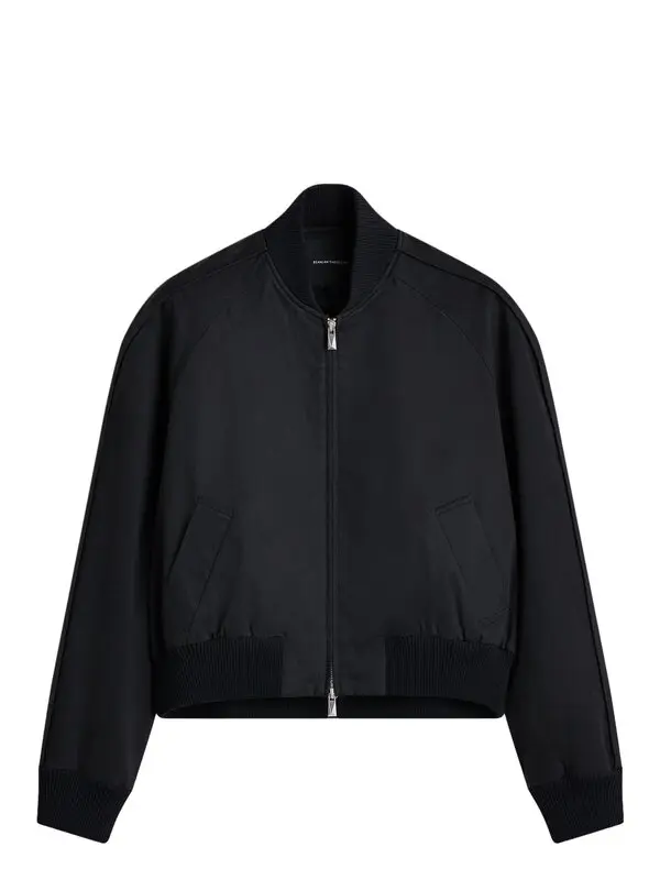 Scanlan Theodore Cotton Sateen Piped Bomber Jacket - Black