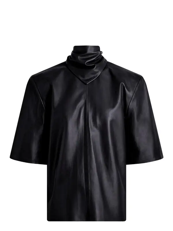 Scanlan Theodore Leather Cravat Top - Noir