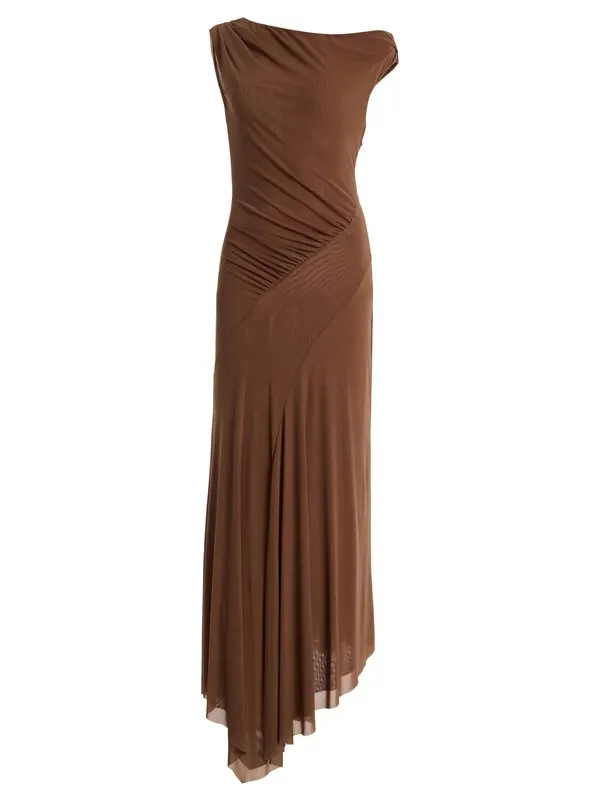 Staud Amaris Chiffon Maxi Dress - Brown
