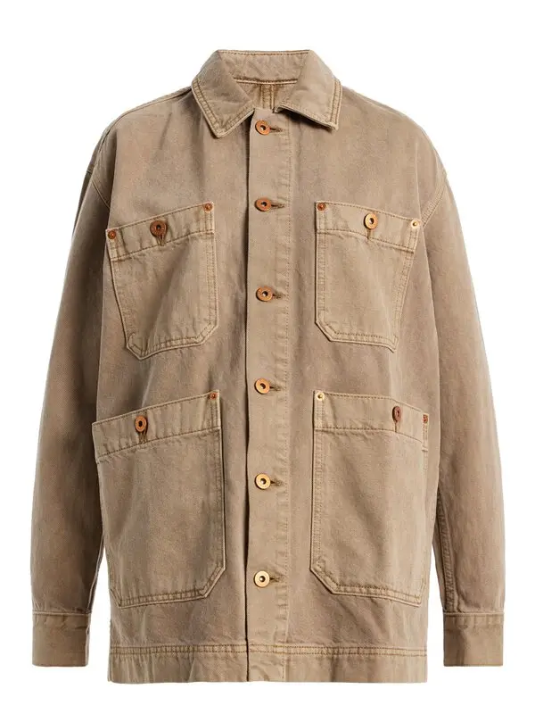 SLVRLAKE Oversized Denim Worker Jacket - Brown