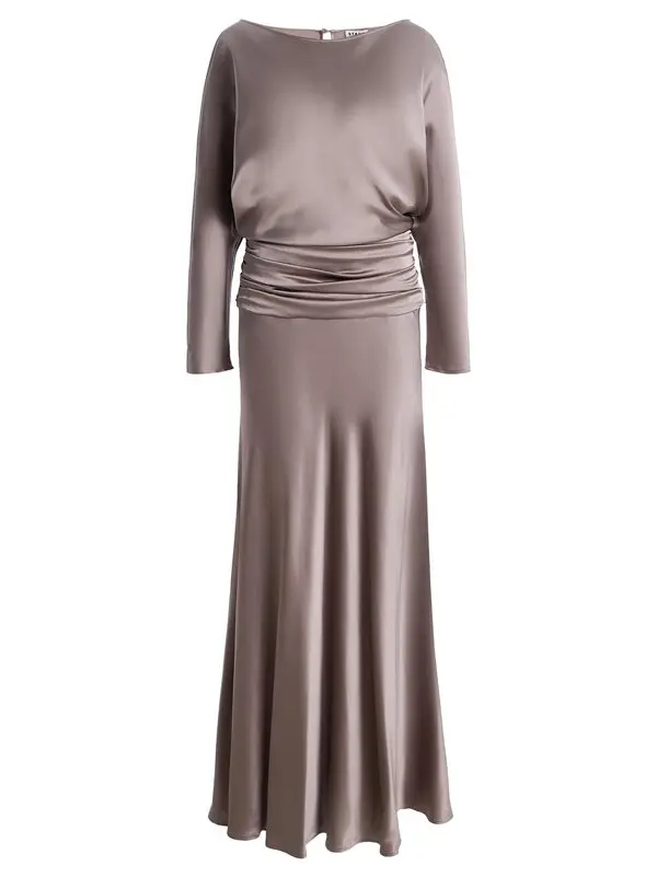 Staud Freda Silk-blend Maxi Dress - Silver