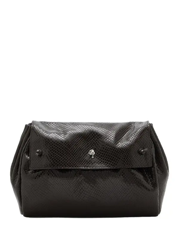 Staud Cy Leather Clutch Bag - Black