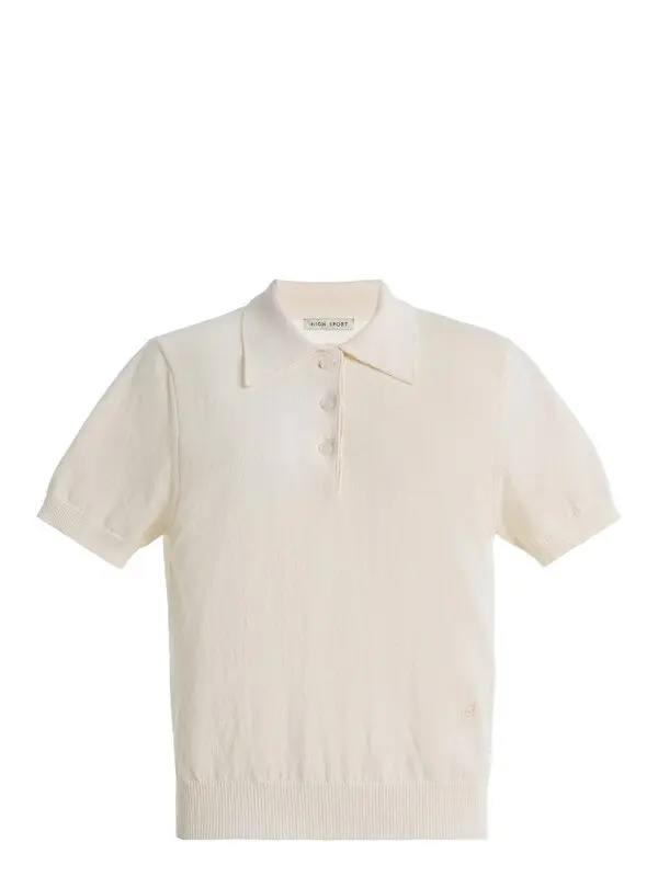 HIGH SPORT Court Cotton Crepe Polo Shirt - Ivory