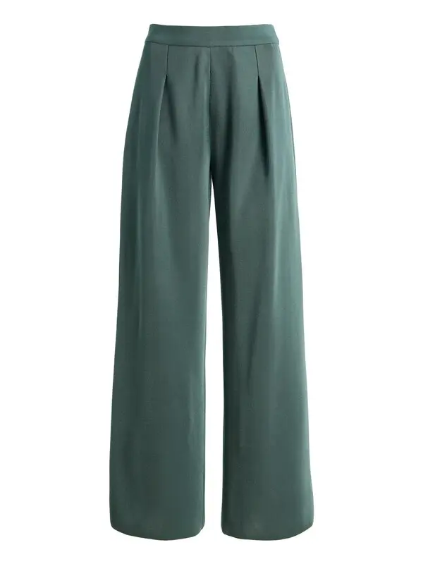 HIGH SPORT Slinky Gene Crepe Wide-leg Pants - Green