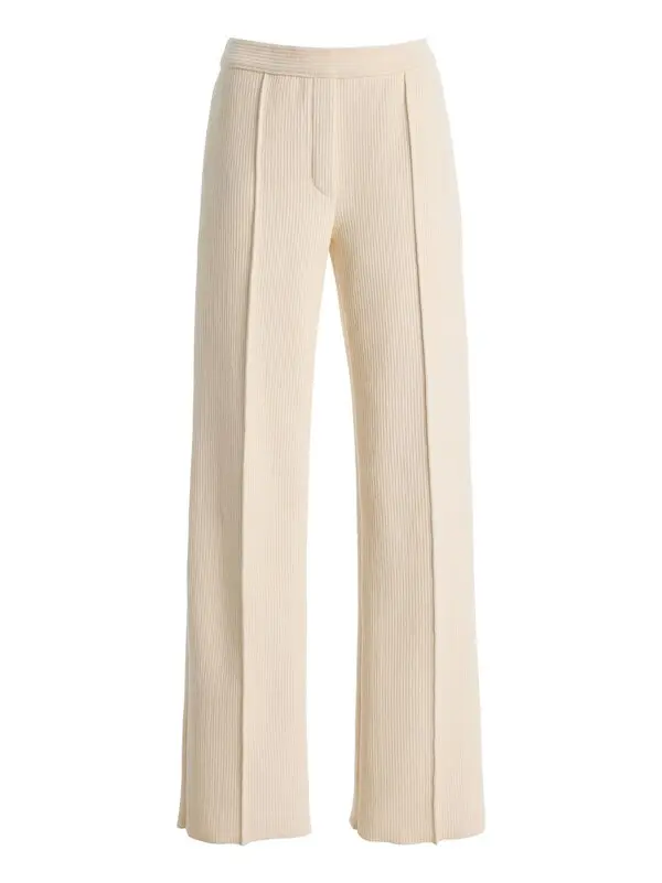 HIGH SPORT Evie Corduroy Straight-leg Pants - Ivory