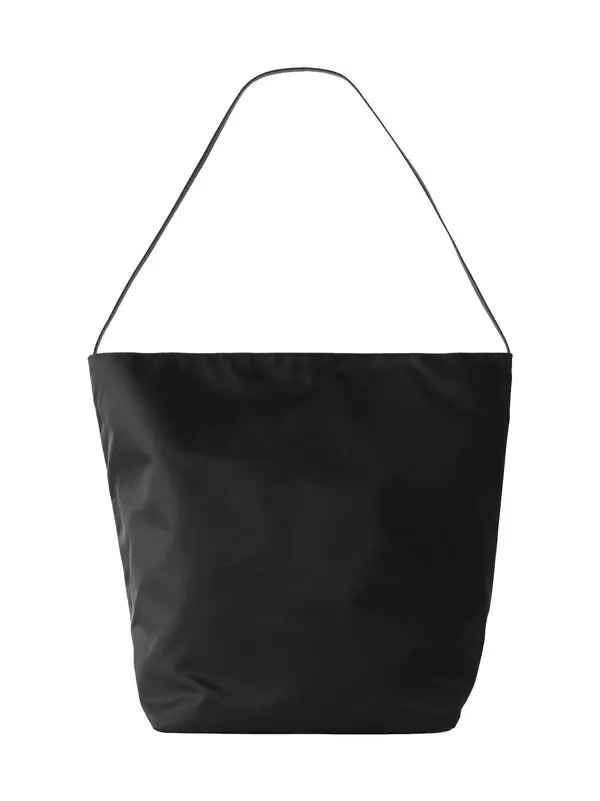 VALESQUE Bucket Leather-trimmed Shell Tote - Black