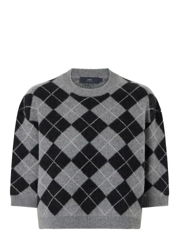 Arch4 Karlie Argyle Cashmere Sweater - Gray