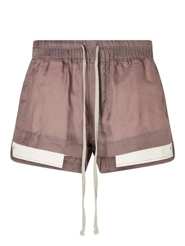 Rick Owens Tower Fog Cupro Shorts - Grape