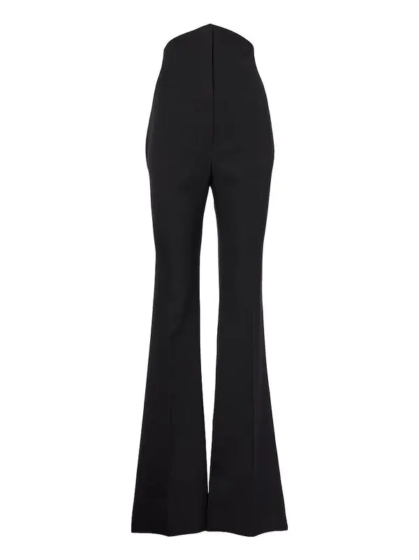 Alexander McQueen High-rise Wool Flared Pants - Black