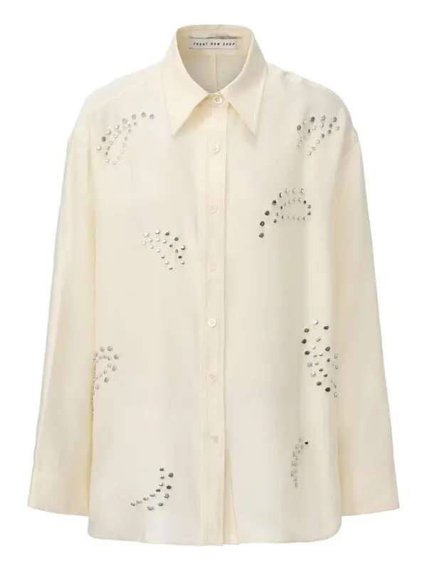 FRONT ROW SHOP Embellished Stud Shirt - Yellow