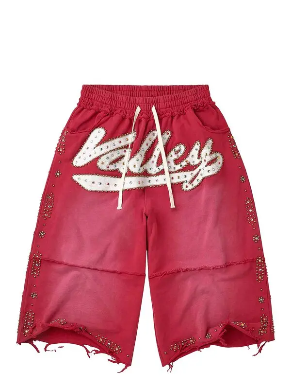 VALE FOREVER Embellished Shorts - Red