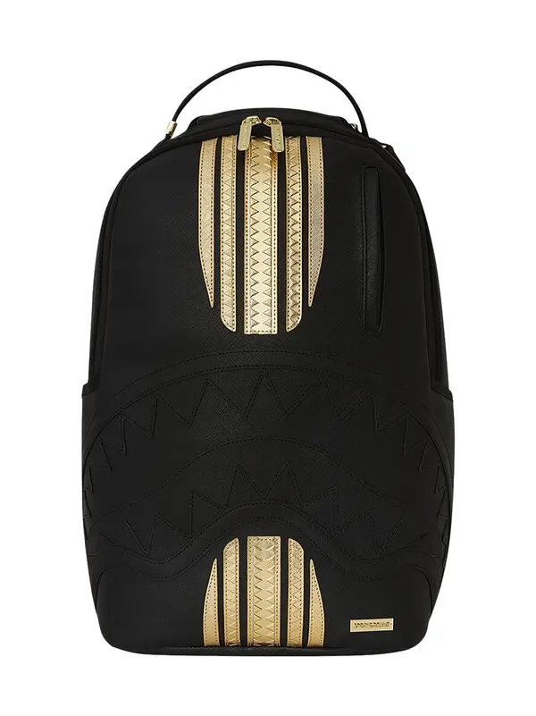 SPRAYGROUND Gold And Black Racing Stripes Backpack - Multicolor