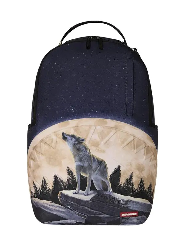 SPRAYGROUND Backpack With Wolf And Moon Motif - Multicolor