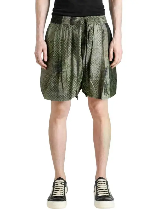 ZIGGY CHEN Silk Patterned Shorts - Green