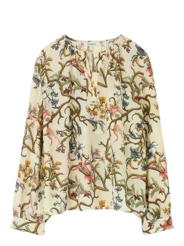 Rodebjer Baily Floral Print Blouse - Neutrals