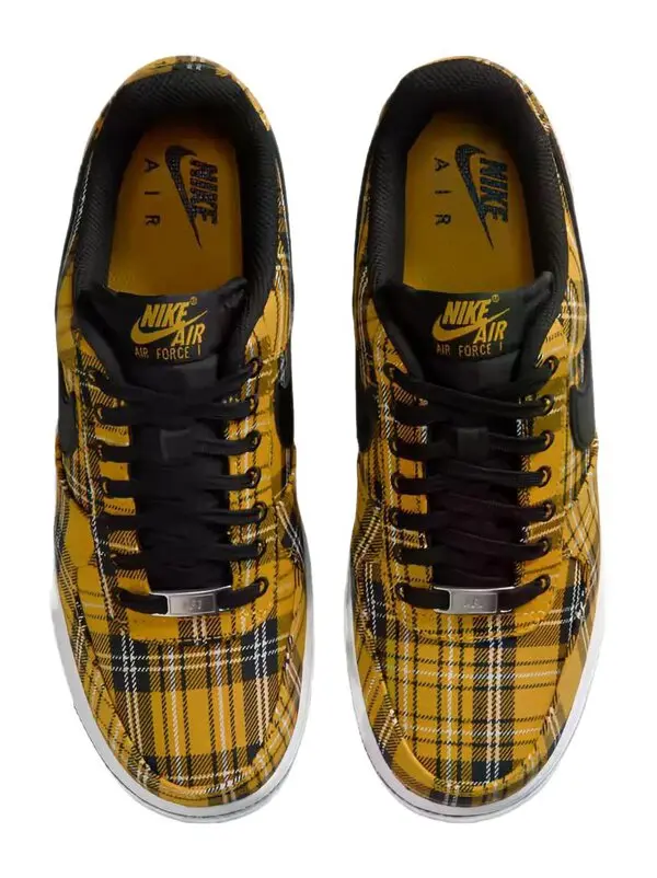 Nike Force 1 '07 Sneakers With Plaid Detailing - Yellow