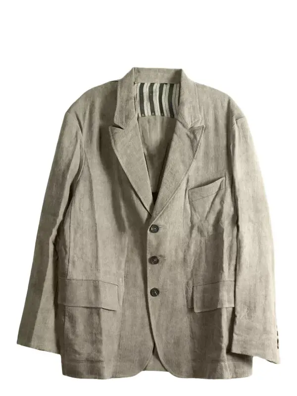 ZIGGY CHEN Notched-lapels Single-breasted Blazer - Green