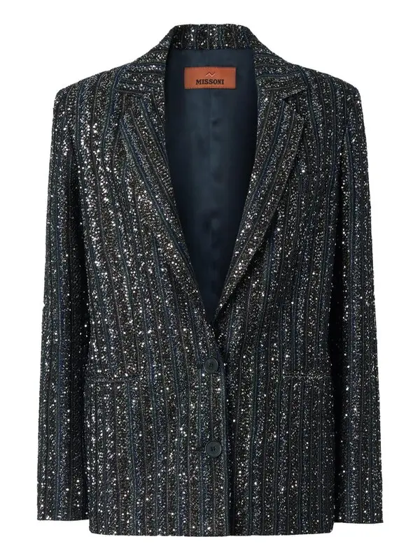 Missoni Striped Lamé Knit Blazer - Multicoloured