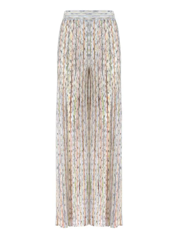 Missoni Ribbed Viscose Lamé Blend Trousers With Sequins - Multicoloured