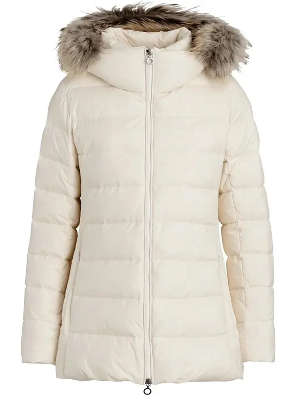 TATRAS Olsava Puffer Coat With Fur Hood - White
