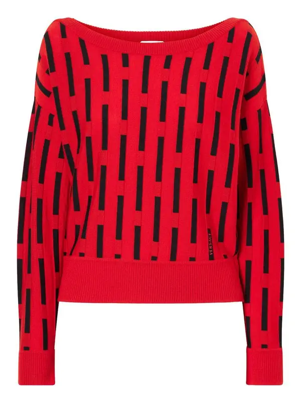 Versace Knitted Wool Sweater - Red
